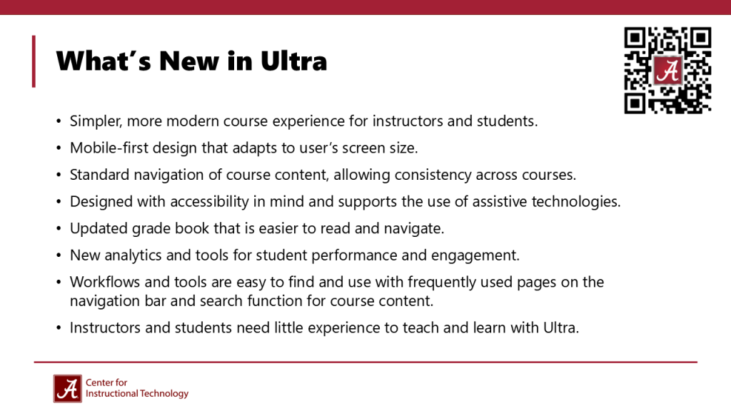 An Overview of UA’s Ultra Transition | Center for Instructional Technology